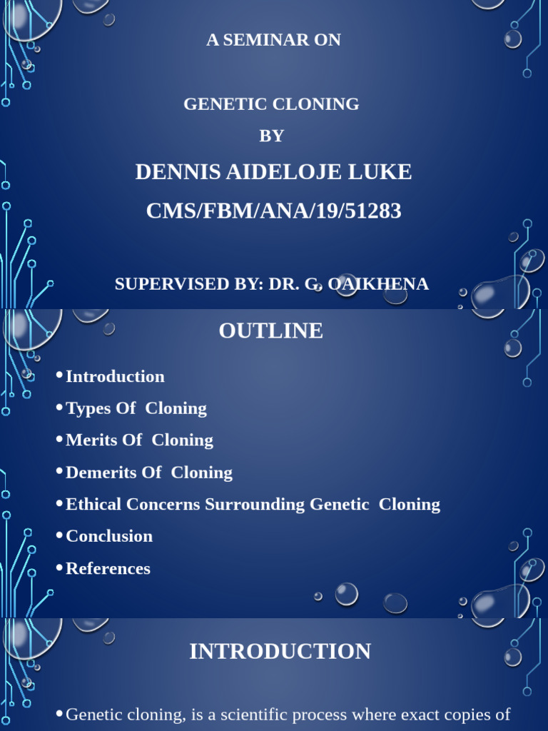 Genetic cloning Slide | PDF | Cloning | Molecular Biology
