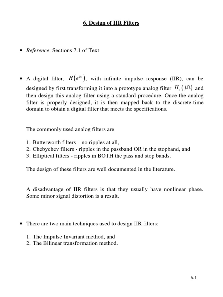 Iir Filter Design | PDF | Signal Processing | Telecommunications ...