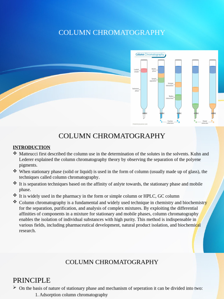 Column Chromatography | PDF | Chromatography | Elution