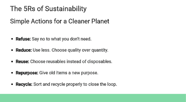 5R of Sustainability | PDF