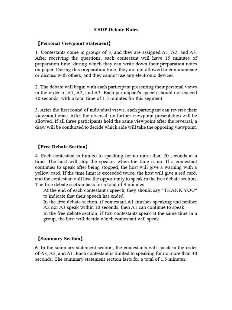 ESDP Competition Rules | PDF