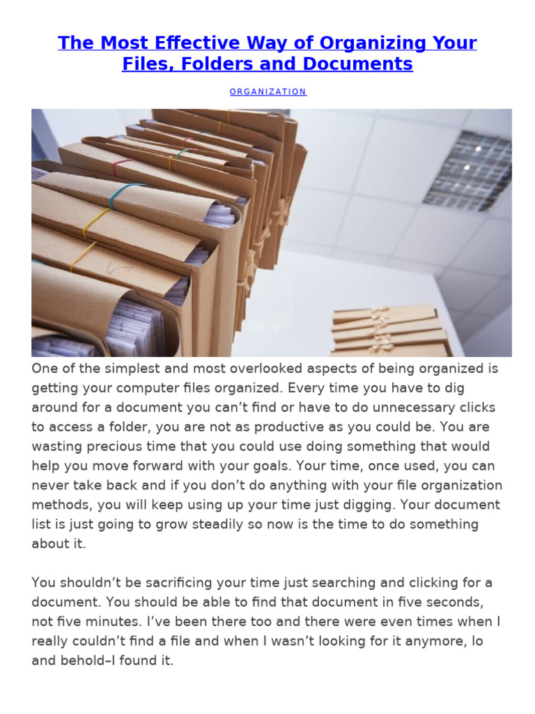 Organizing Digital Files for Productivity | PDF | Computer File ...