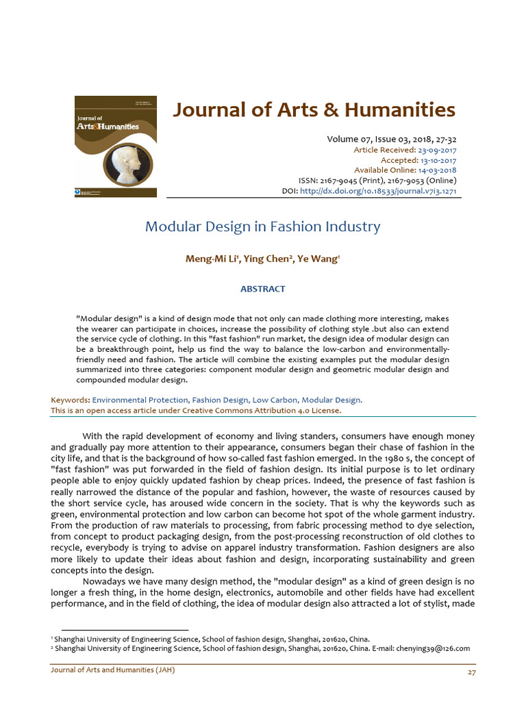 Modular Design in Fashion Sustainability | PDF | Fashion | Clothing