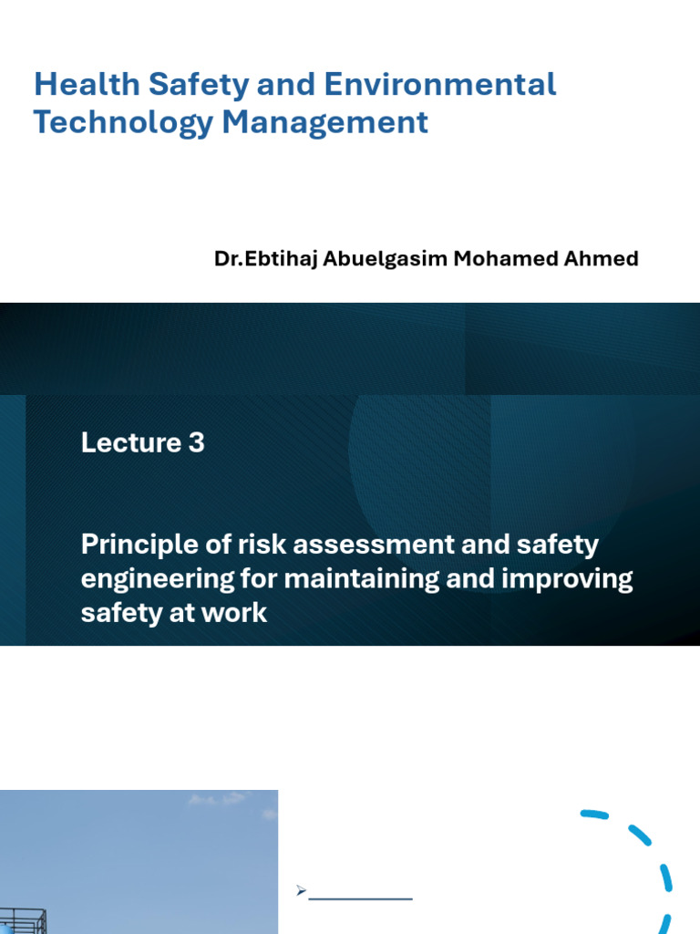 Principle of Risk Assessment Lecture 3 | PDF | Risk | Risk Assessment