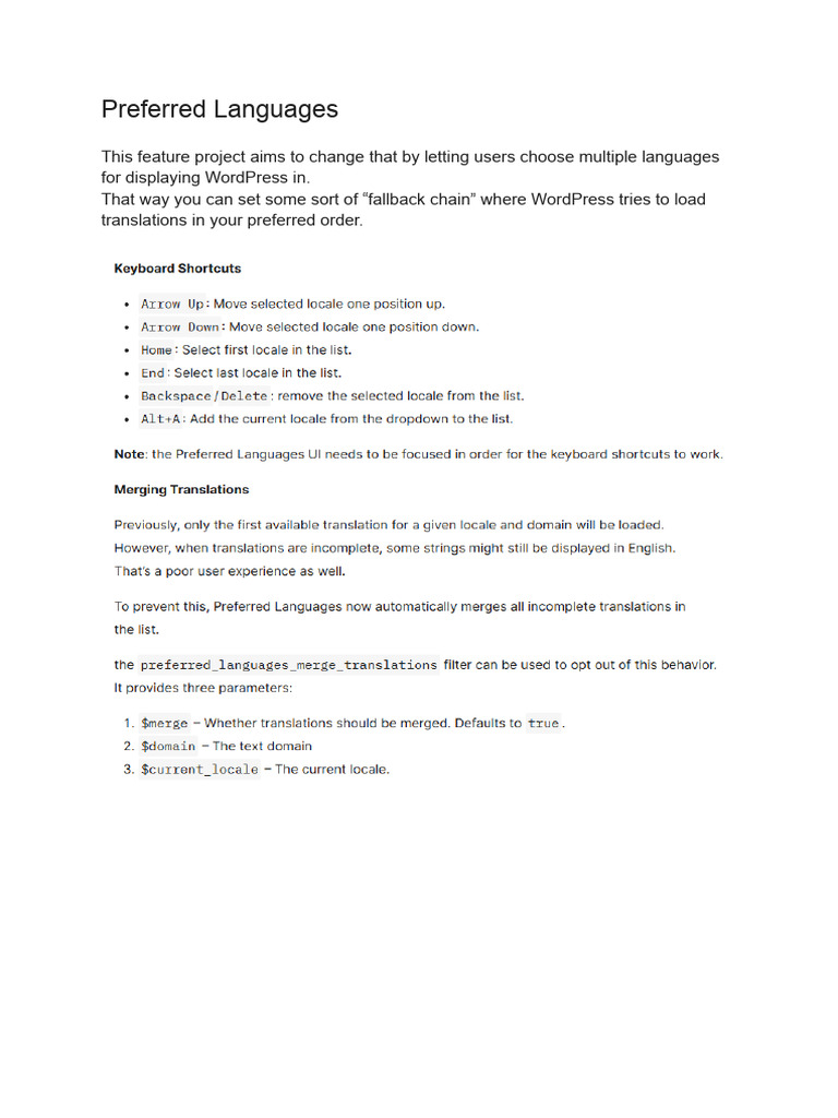 Preferred Languages Plugin | PDF