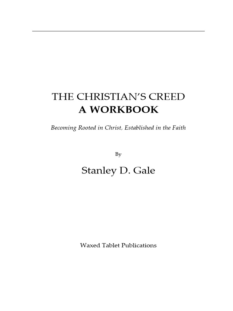 Christian's Creed Workbook Guide | PDF | God The Father | Jesus