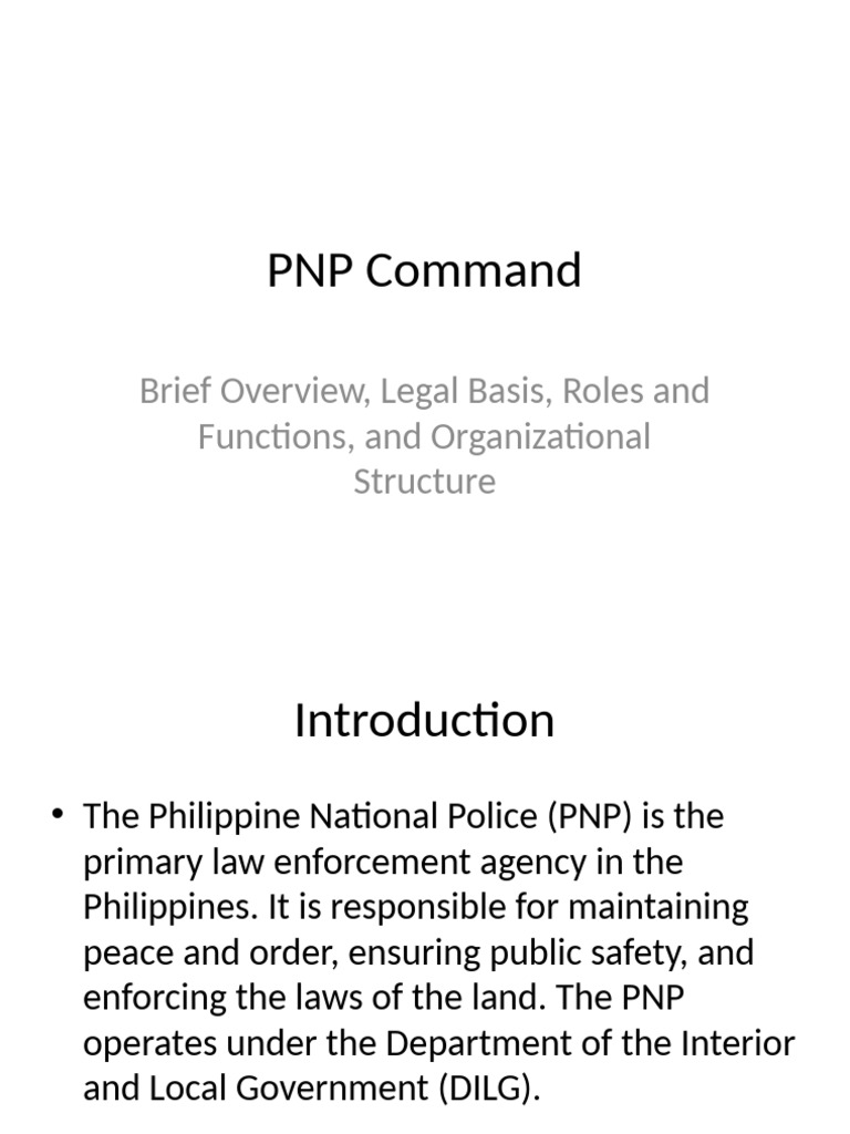 PNP Command Presentation With Full Structure | PDF | Police | Crime ...