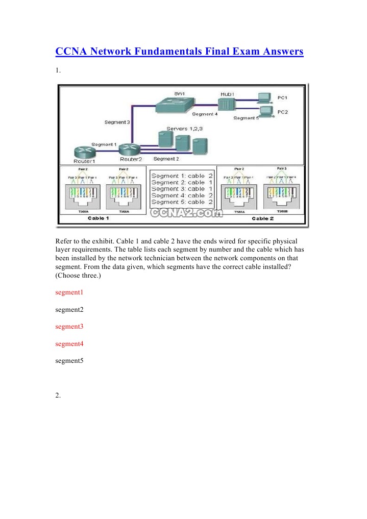 CCNA Network Fundamentals Exam Answers | PDF | Teaching Methods ...