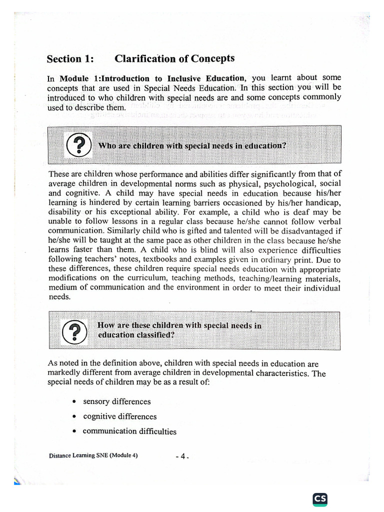 Introduction To Spevial Needs Education ESE 110 | PDF