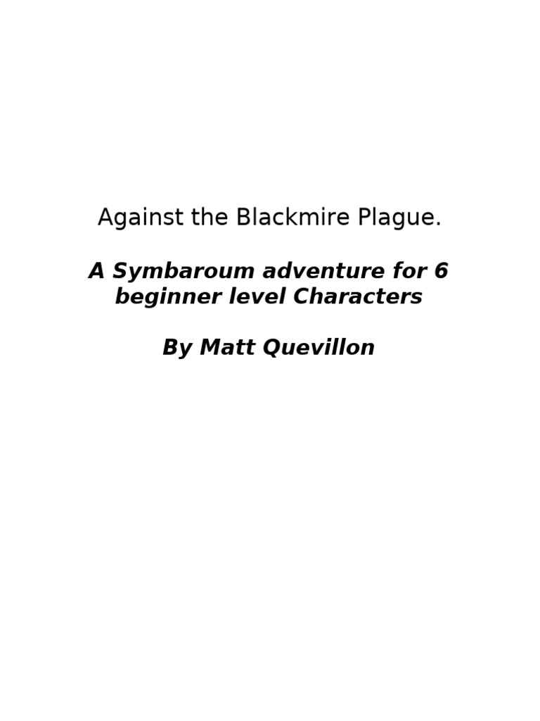 Symbaroum Adventure: Blackmire Plague | PDF