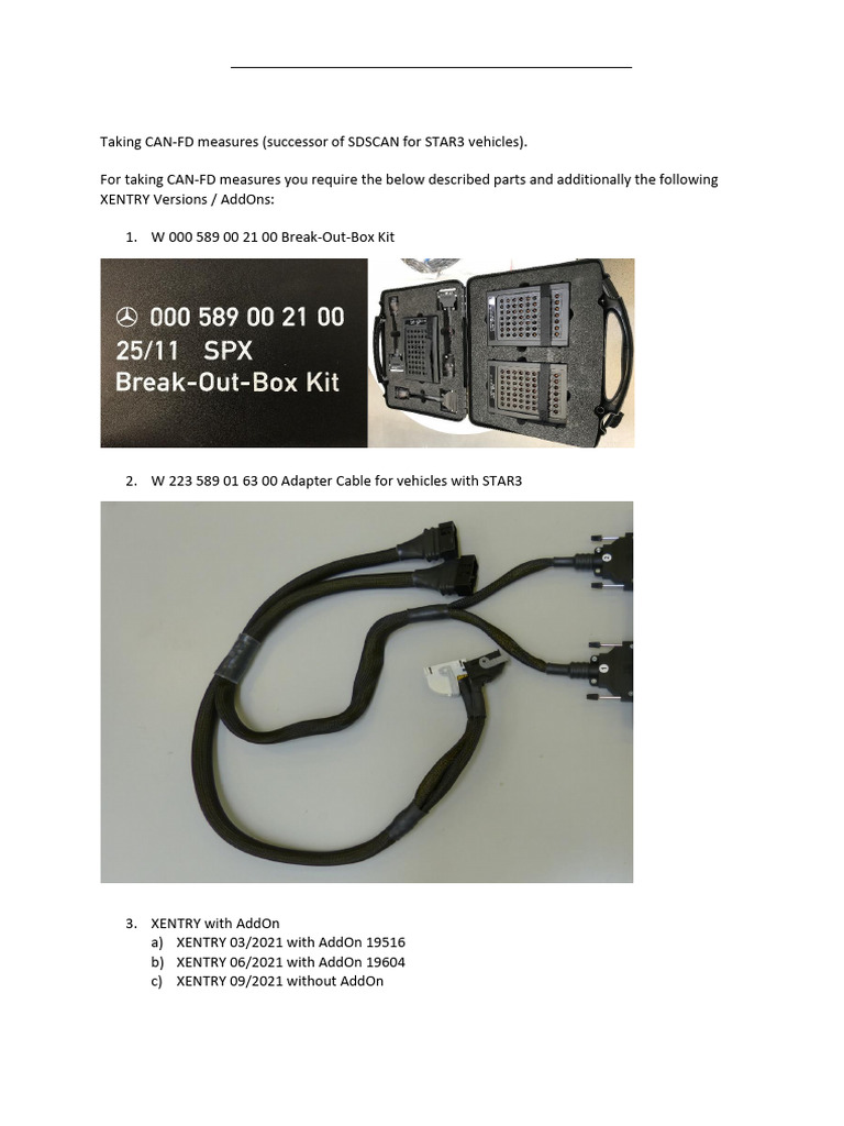 Xentry-CAN Tool KIT 3 Instructions | PDF | Electrical Connector ...