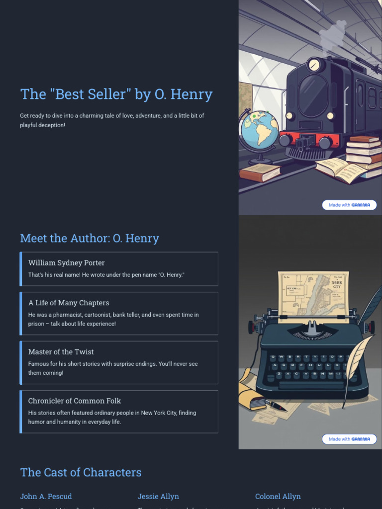 O. Henry's "Best Seller": A Summary | PDF | O. Henry