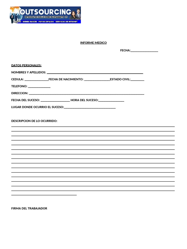Formato de Informe Médico | PDF