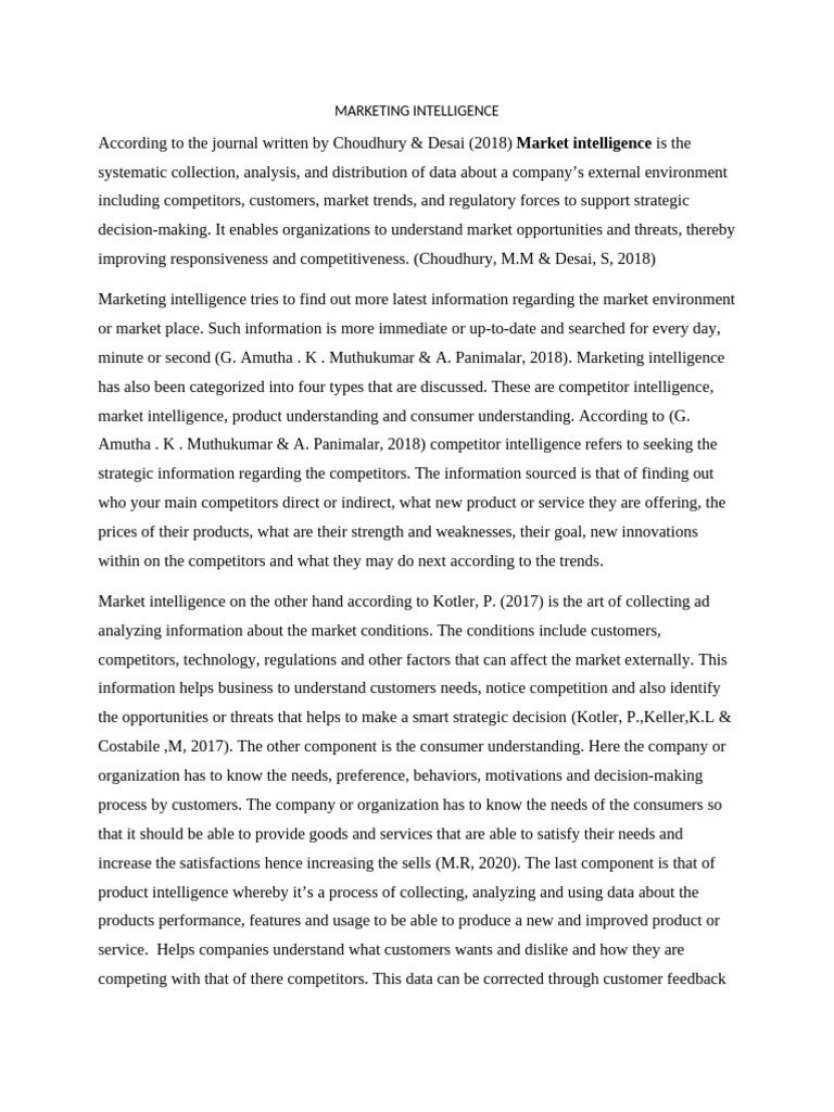 Market Intelligence Yooooooo | PDF | Marketing | Market (Economics)