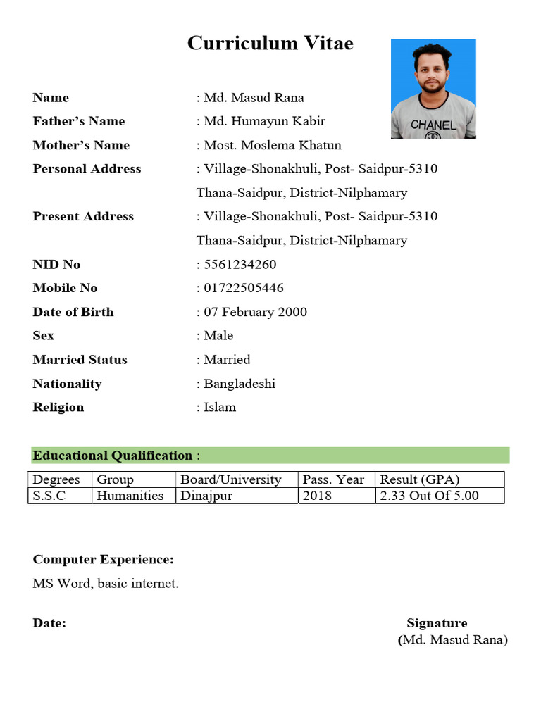 Masud Rana CV | PDF