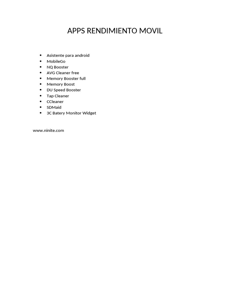 Apps Rendimiento Movil | PDF