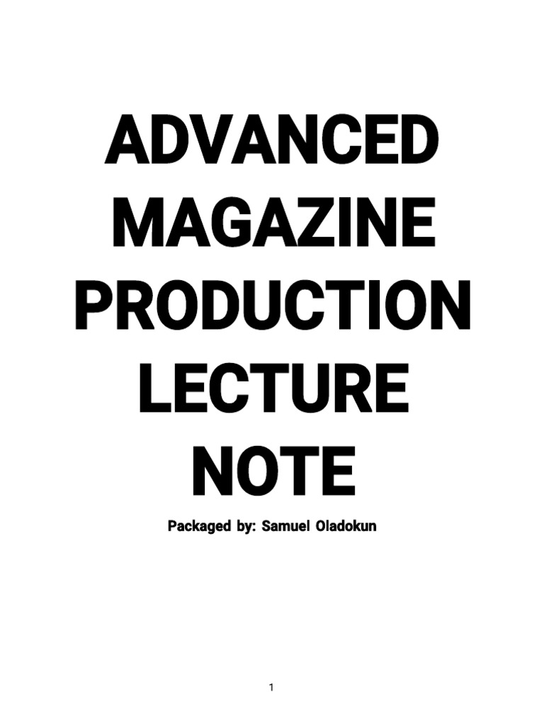 Advanced Magazine Production | PDF | Editing | Page Layout