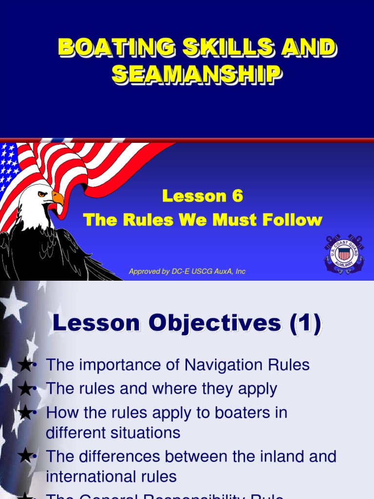 Boating Skills and Seamanship: Lesson 6 The Rules We Must Follow | PDF ...