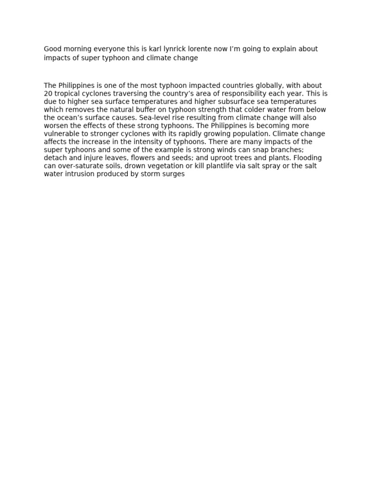 Super Typhoon Impacts in the Philippines | PDF