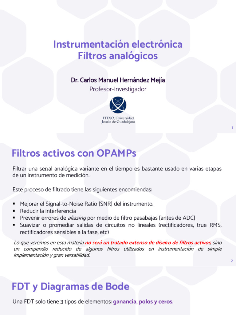 Diseño de Filtros Activos en Instrumentación | PDF | Filtro electronico ...