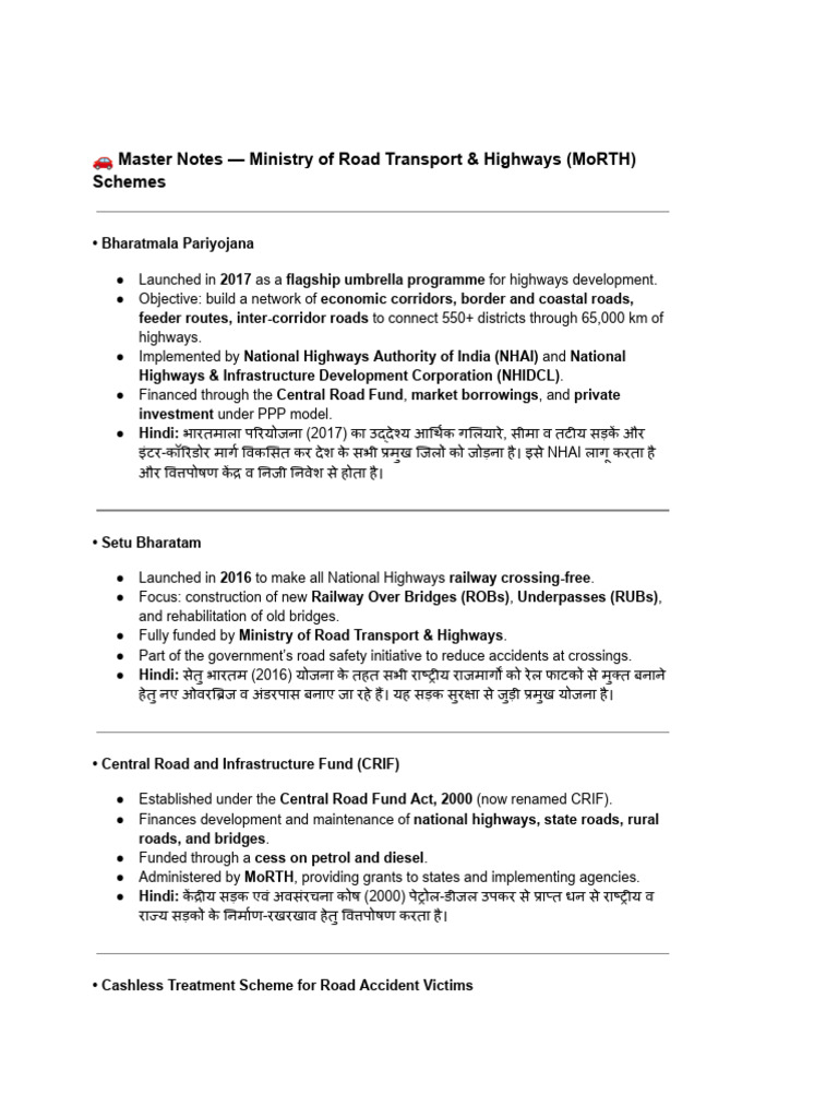 Social Security Schemes 07 | PDF | Land Transport | Road Transport
