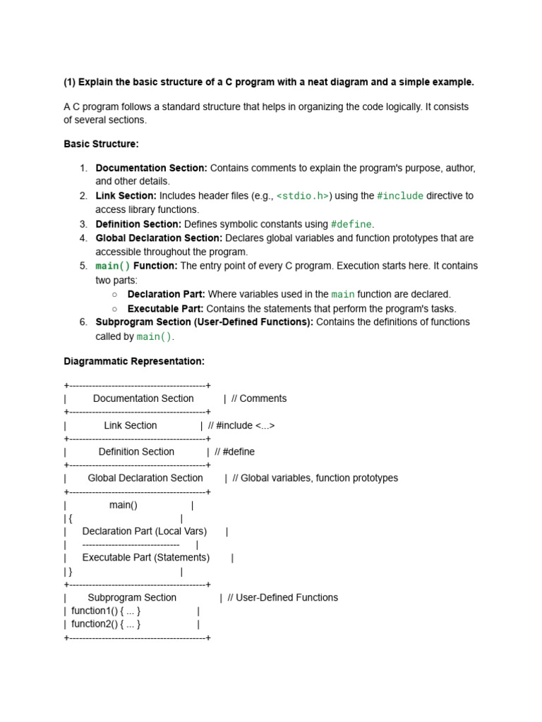 Important Questions of C Programming | PDF | Pointer (Computer ...