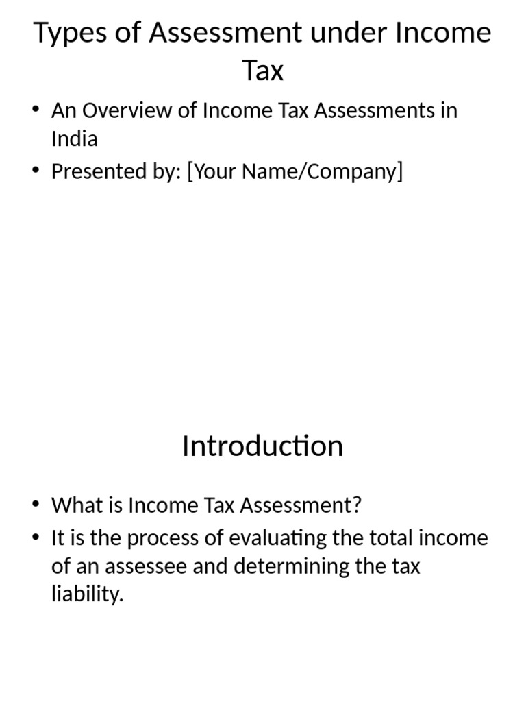 Types of Assessment Under Income Tax | PDF