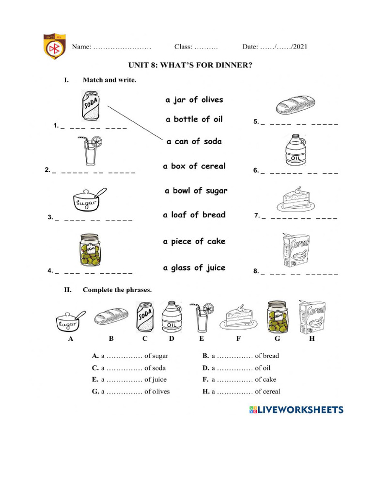 Food Quantities and Containers | PDF