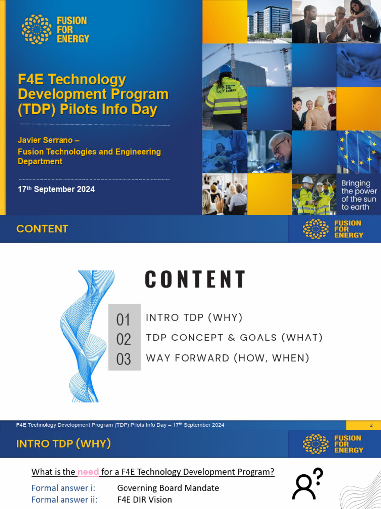 F4E Technology Development Program Overview | PDF