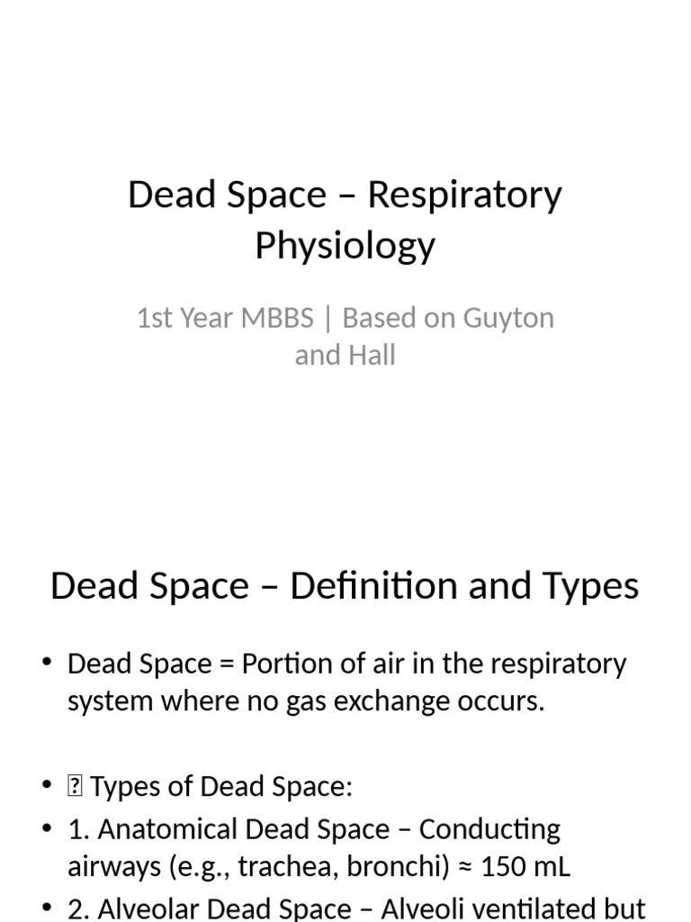 Dead Space Physiology MBBS | PDF