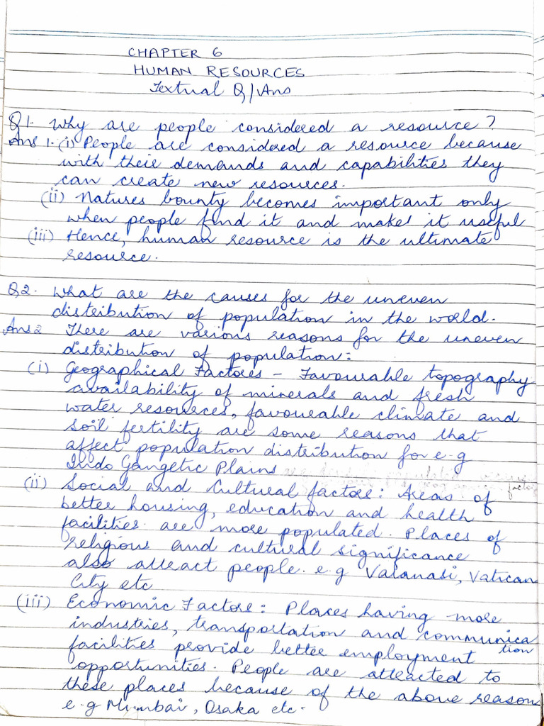 Human Resources Class 8 | PDF