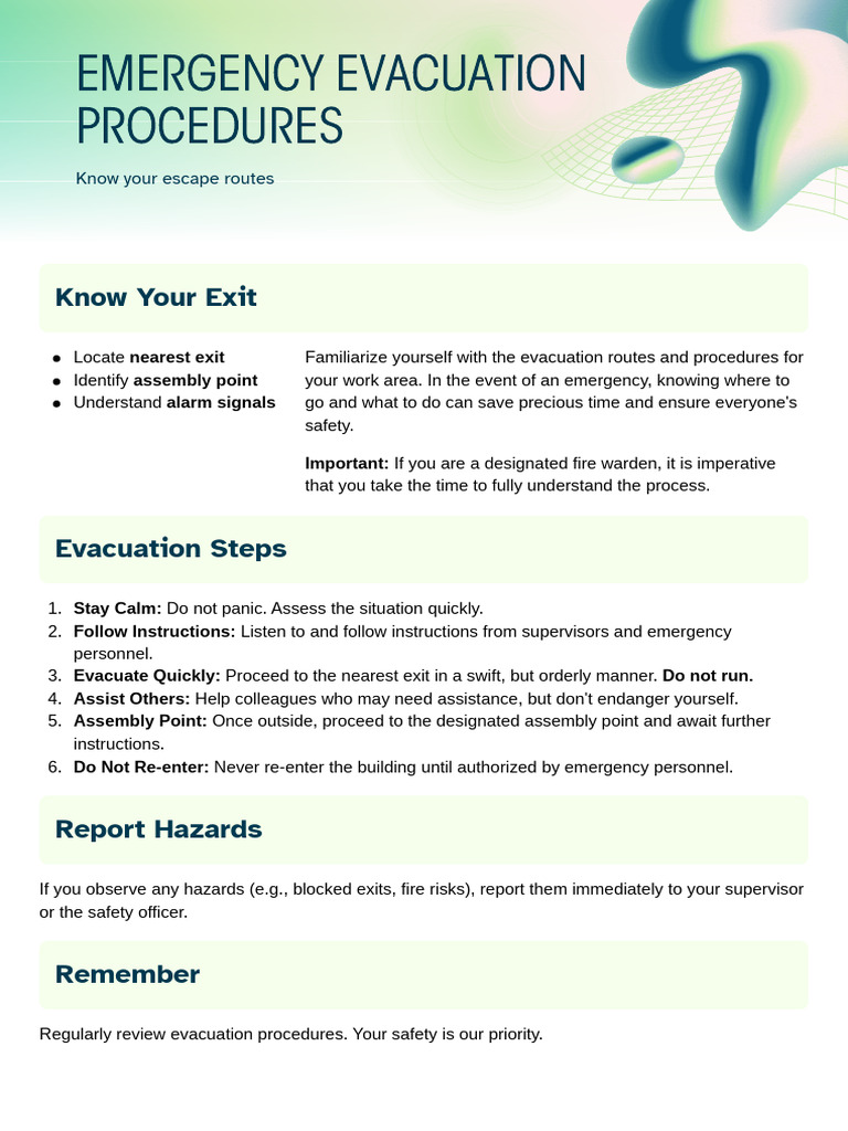 Emergency Evacuation Procedures Guide | PDF