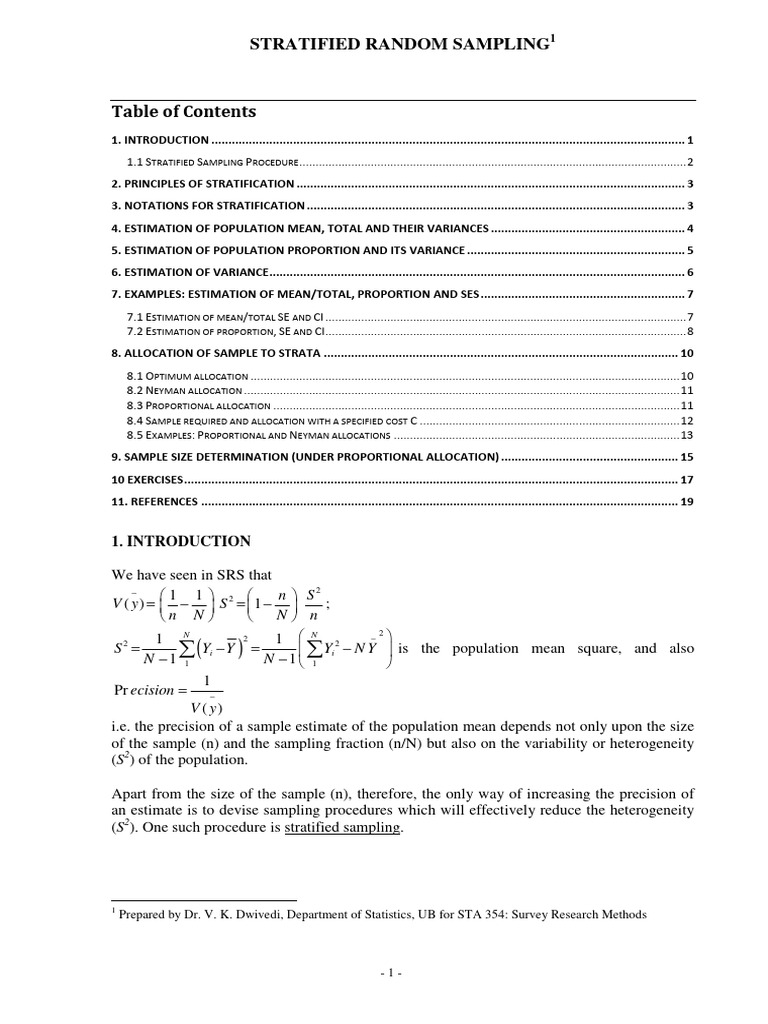 5.3 Stratified Random Sampling | PDF | Stratified Sampling | Sampling (Statistics)