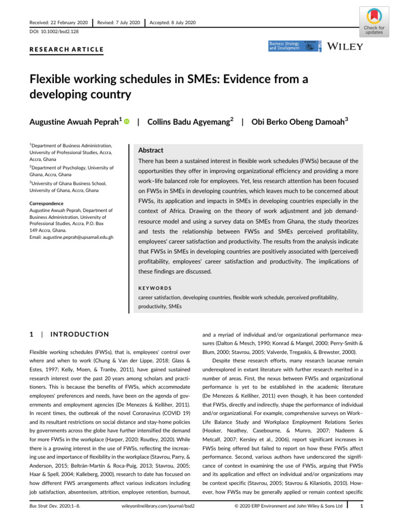 Flexible Working Schedules in SMEs Evide | PDF | Multicollinearity ...