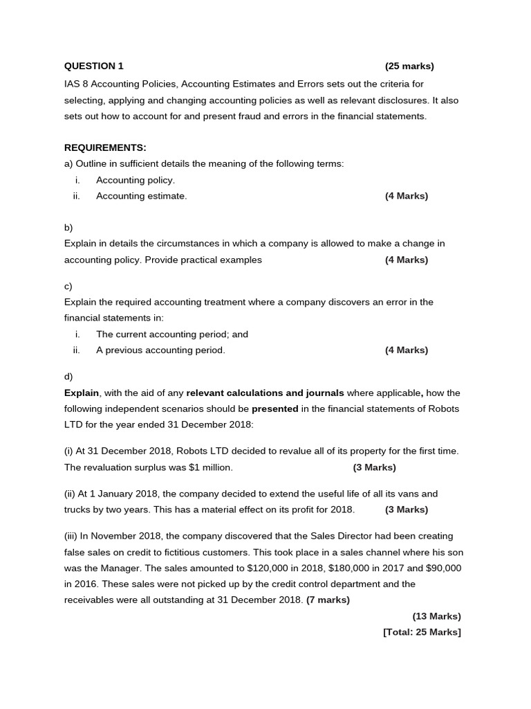IAS 8 Accounting Policies and Estimates Guide | PDF | Depreciation ...