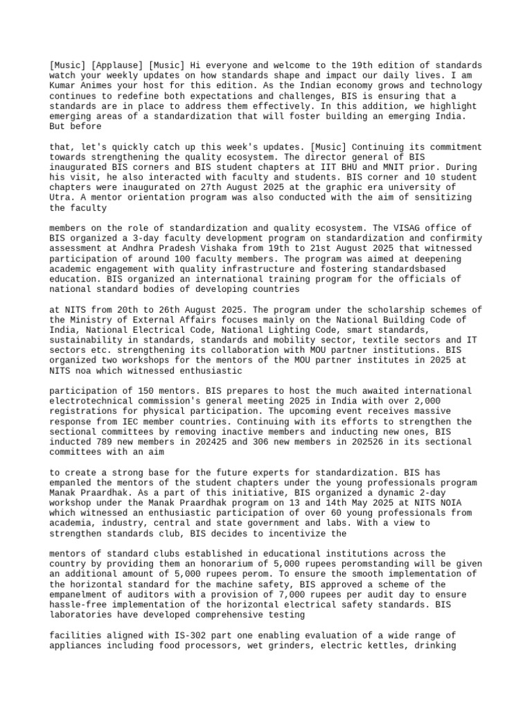 NoteGPT - Standards Watch 19 - Standards For Emerging India - BIS | PDF ...