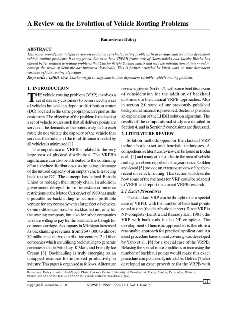Evolution of VRP | PDF | Cluster Analysis | Mathematical Optimization