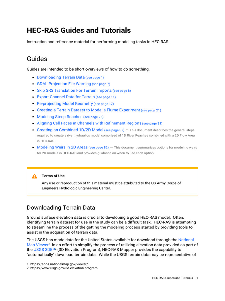 HEC RAS Guides and Tutorials v9 20250819_094344 | PDF