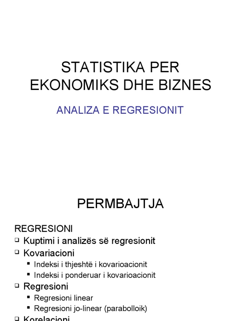 Ligjerata 13 - Regresioni | PDF