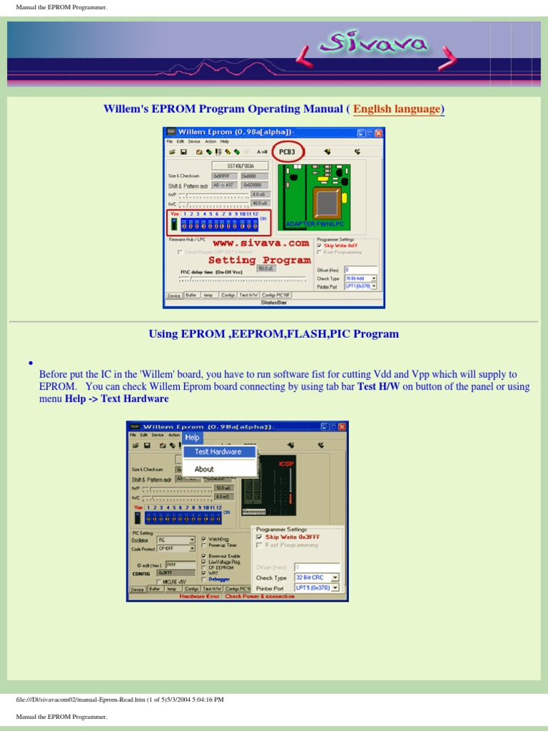 Manual Eprom Eng | Flash Memory | Pic Microcontroller