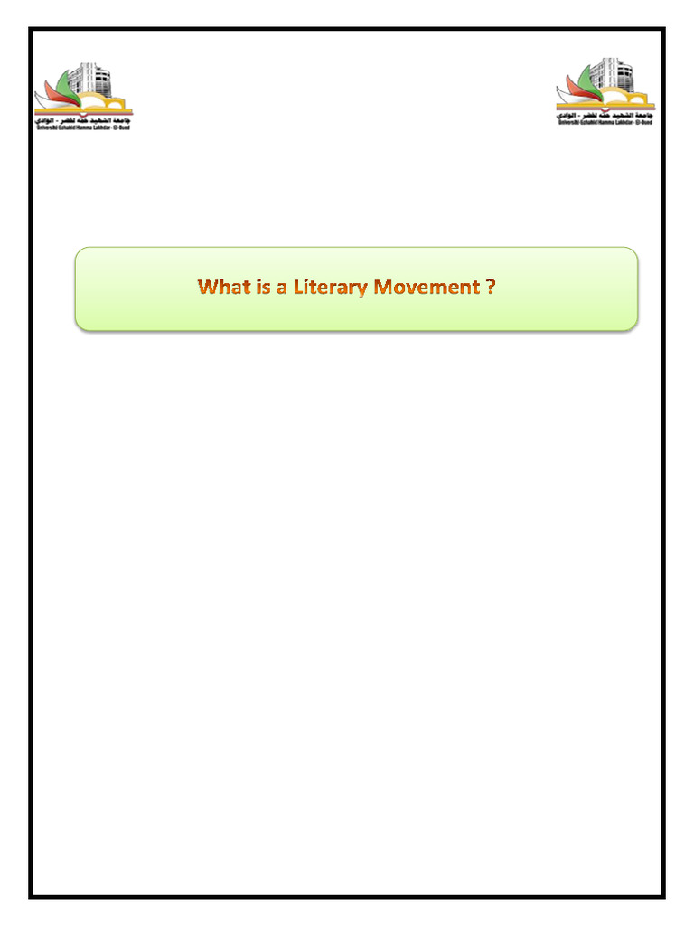 What Is Literary Movement | PDF | Romanticism | Liberal Arts Education