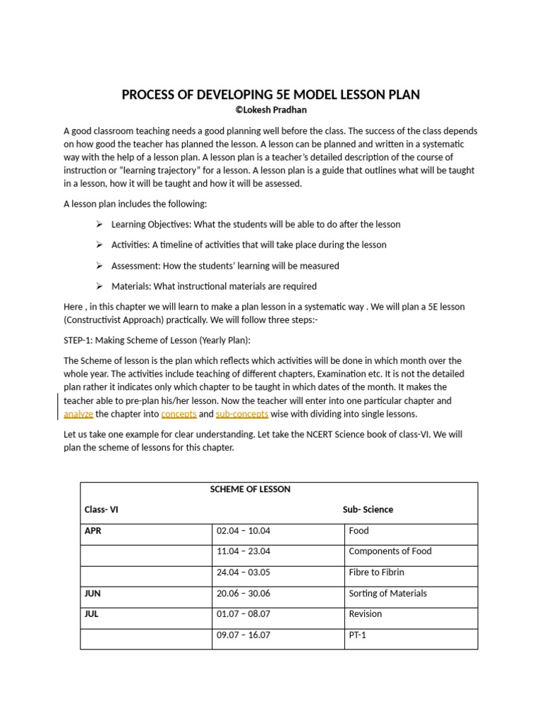 5e Lesson Preparation by Lokesh Sir | PDF | Learning | Lesson Plan