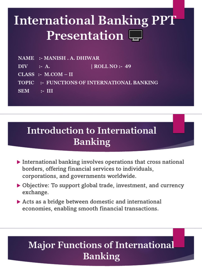 Functions of International Banking | PDF | Banks | Foreign Exchange Market