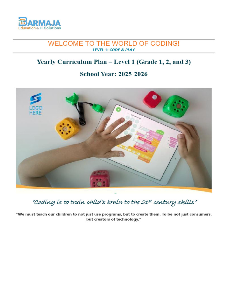 Level 1 Coding Curriculum Plan 2025-2026 | PDF | Computer Programming ...