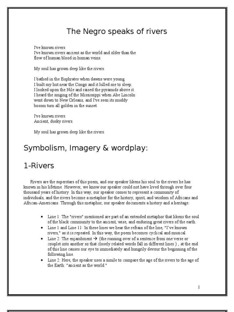 The Negro Speaks of Rivers | PDF