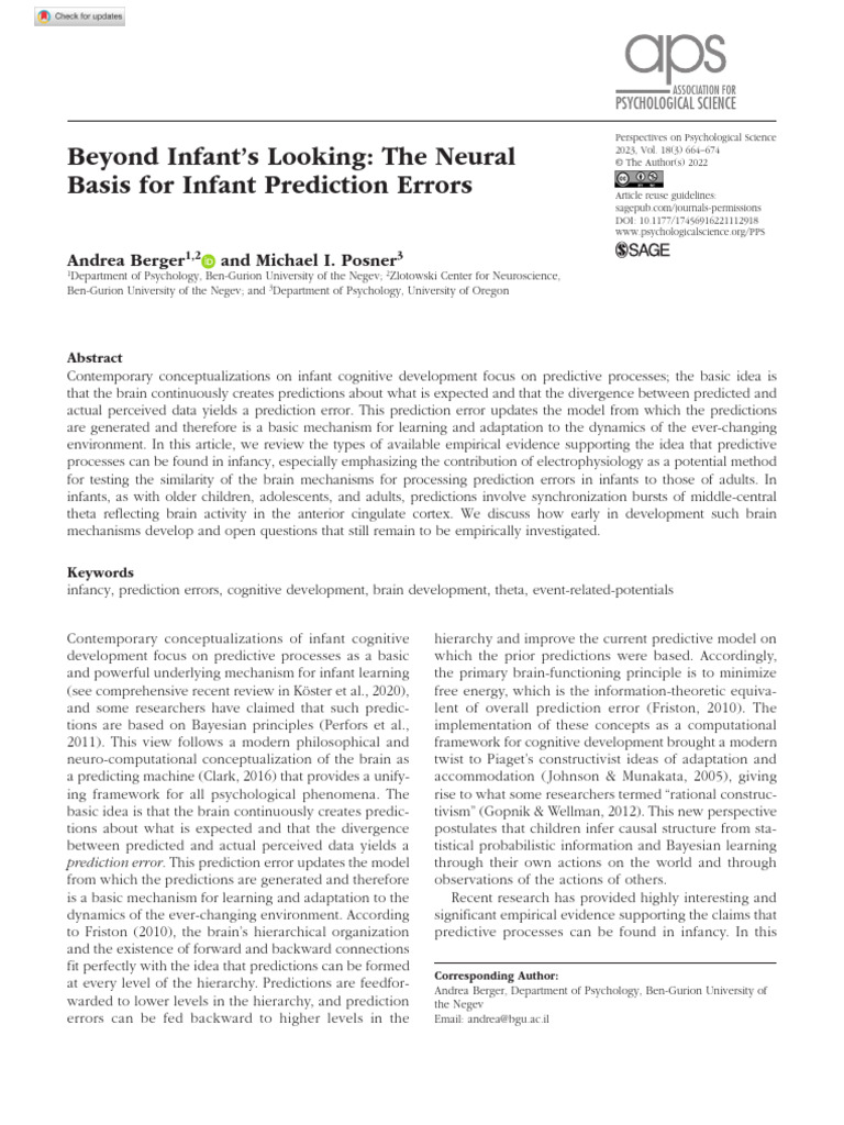 Berger Posner 2022 Beyond Infant S Looking The Neural Basis For Infant ...