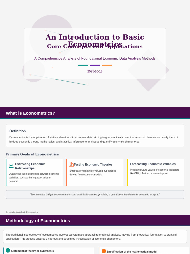 An Introduction To Basic Econometrics - Core Concepts and Applications ...