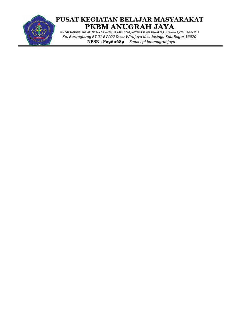 Indikator Penilaian PKBM Anugrah Jaya | PDF