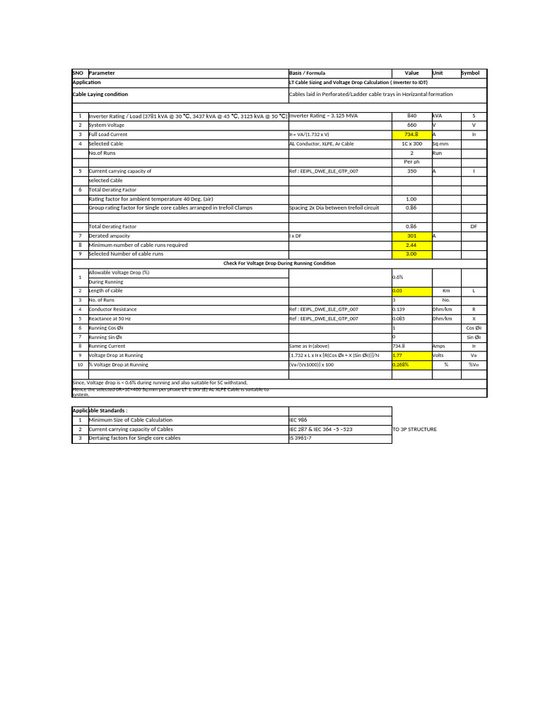 LT Cable Sizing & Voltage Drop Guide | PDF | Electronic Engineering ...