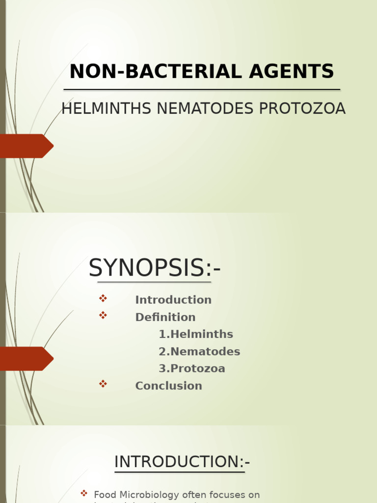 Helminths Nematodes Protozoa-1 | PDF | Foodborne Illness | Parasitism
